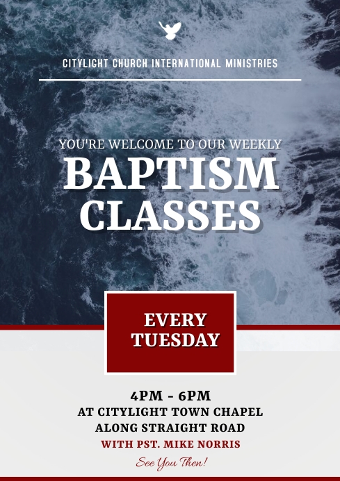 baptism church flyer Template | PosterMyWall