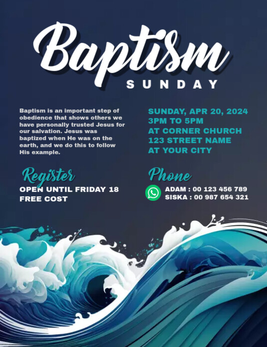 Baptism Church Flyer Template | PosterMyWall