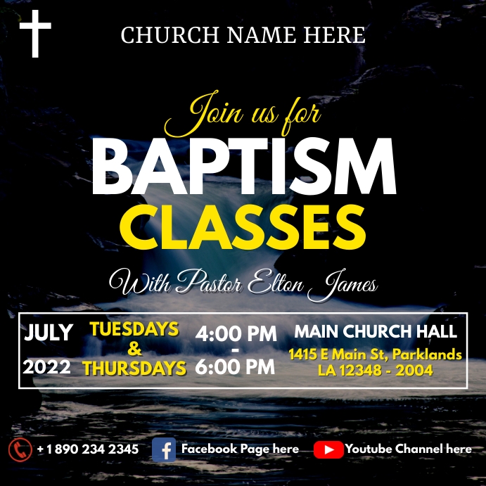 Baptism classes poster Template | PosterMyWall