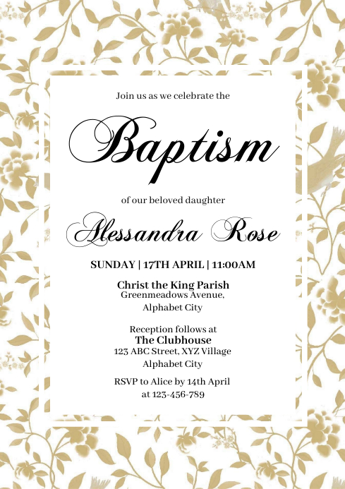 Baptism Invitation Template | PosterMyWall