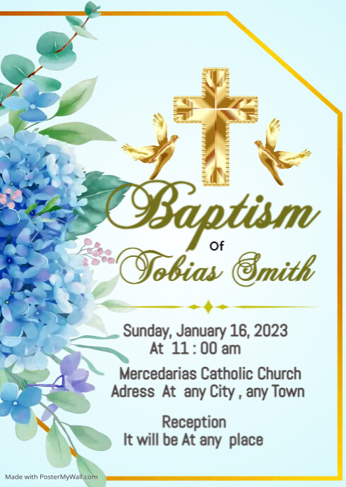 BAPTISM INVITATION Template | PosterMyWall