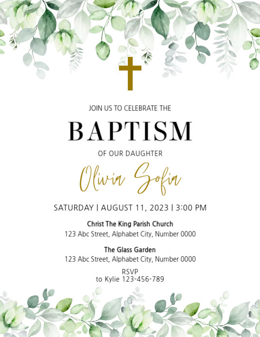 Baptism Invitation Template | PosterMyWall