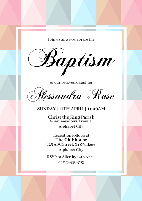 Baptism Invitation Template | PosterMyWall