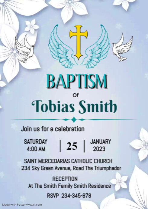 BAPTISM INVITATION Template | PosterMyWall