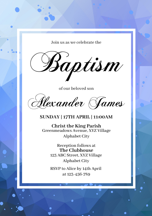 Baptism Invitation Template | PosterMyWall
