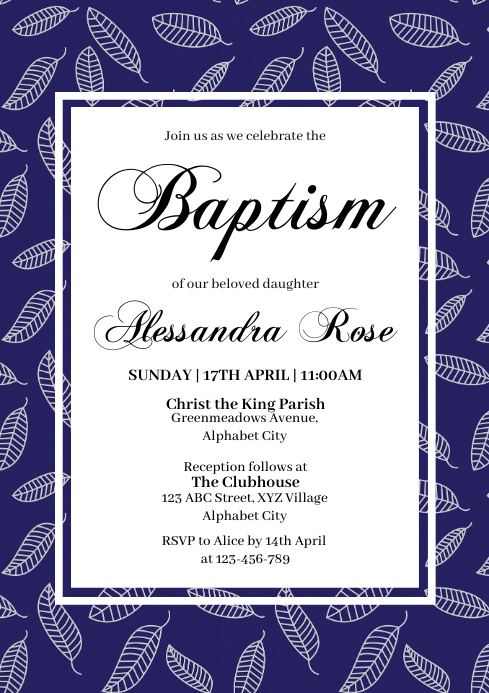 Baptism Invitation Template | PosterMyWall