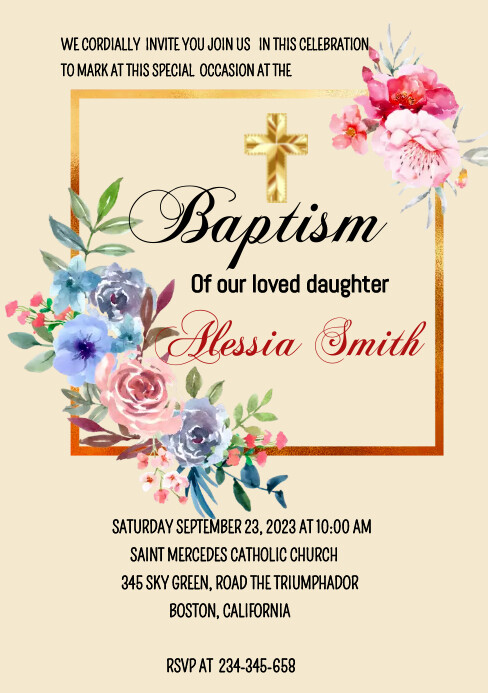 BAPTISM INVITATION Template | PosterMyWall