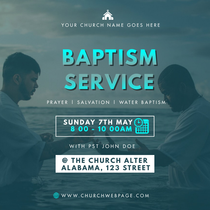 Baptism Service Template | PosterMyWall