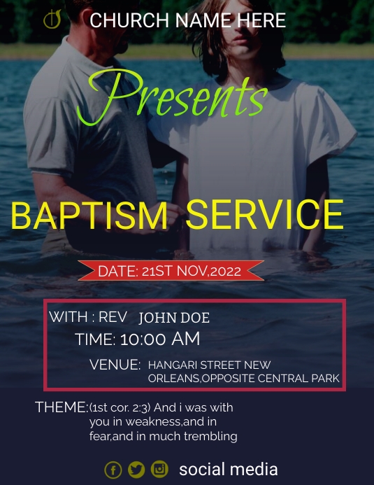 baptism service Template | PosterMyWall