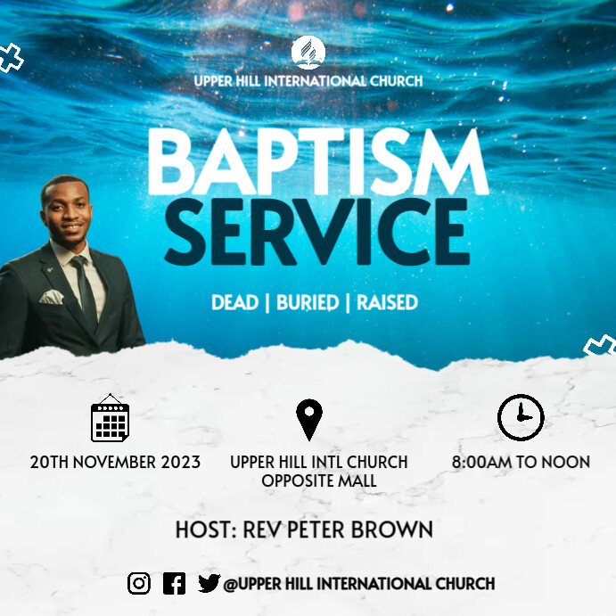 BAPTISM SERVICE Template | PosterMyWall