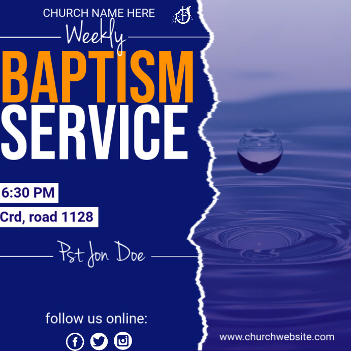 BAPTISM SERVICE Template | PosterMyWall