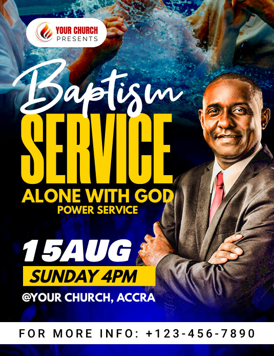 Baptism service | PosterMyWall