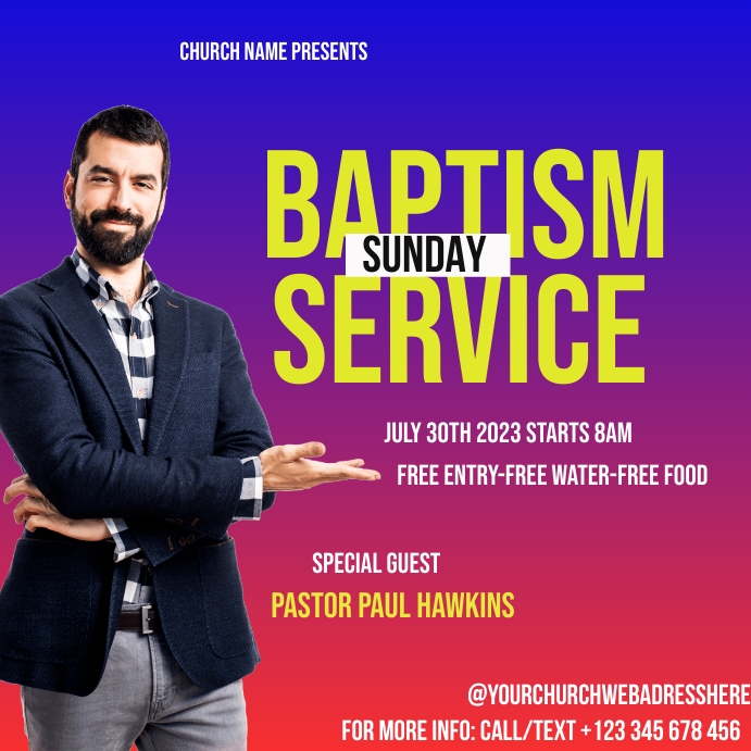 Baptism service Template | PosterMyWall