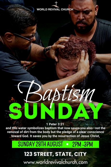 Baptism service flyer Template | PosterMyWall