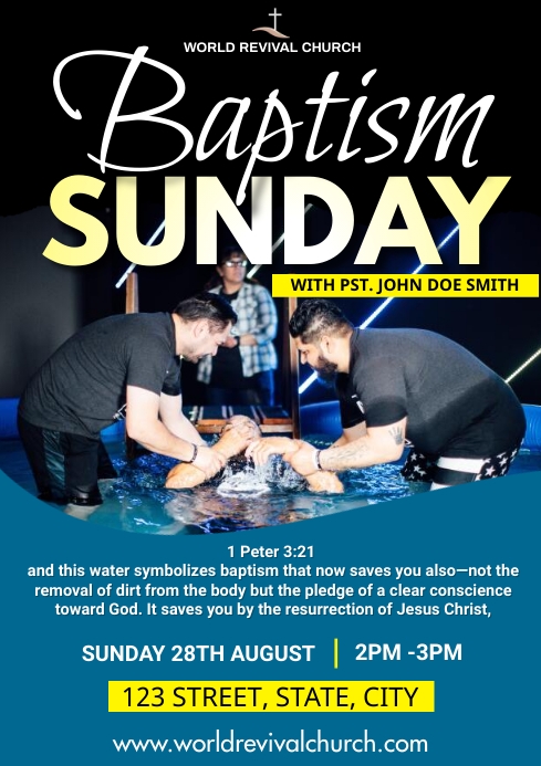 Baptism service flyer Template | PosterMyWall