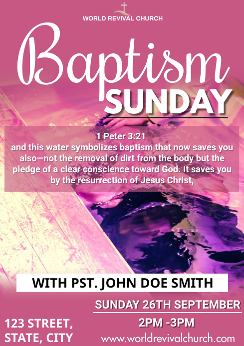 Baptism service flyer Template | PosterMyWall