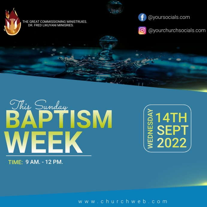 Plantilla de Cartel Del Servicio de Bautismo | PosterMyWall