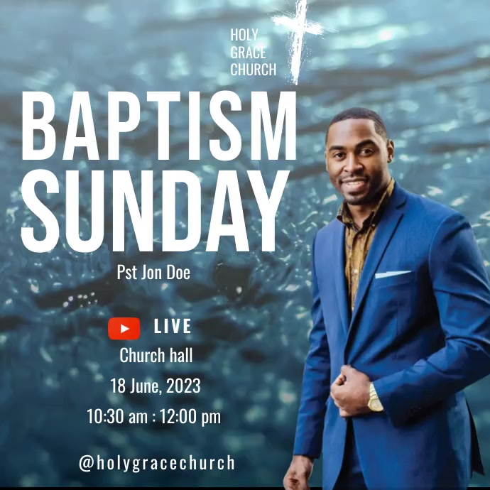 baptism Sunday Template | PosterMyWall
