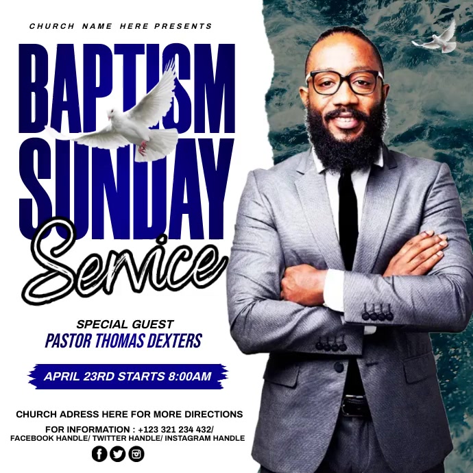 Copy of baptism sunday service | PosterMyWall