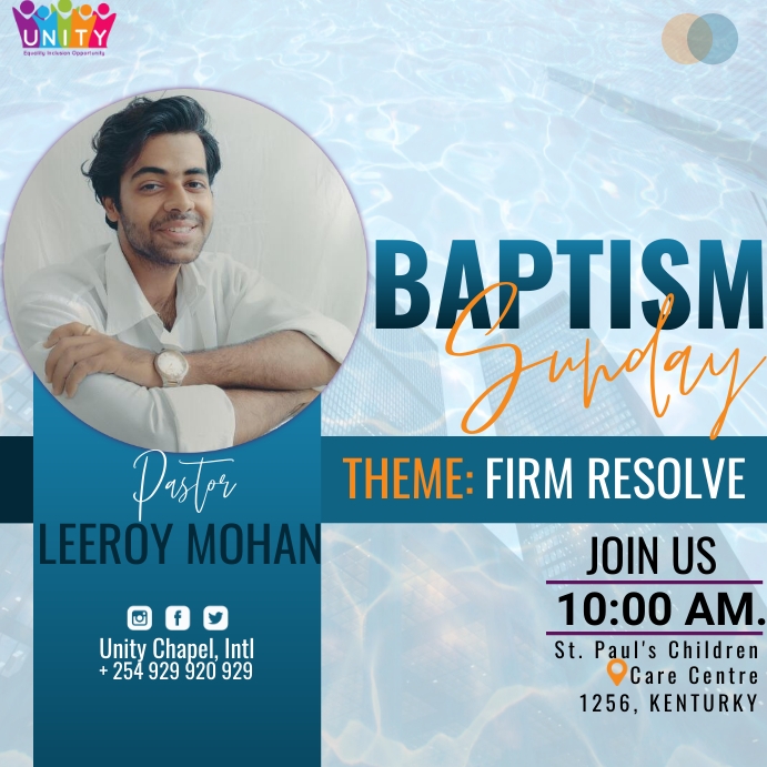 Baptism sunday Service poster Template | PosterMyWall