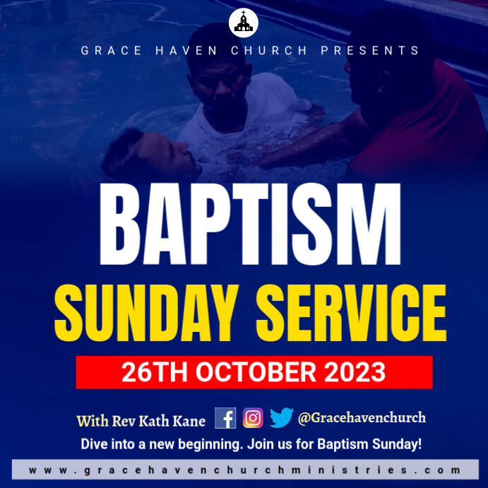Baptism sunday service poster design Template | PosterMyWall