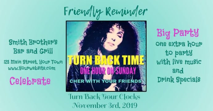 Bar Ad for Time Change Party Template | PosterMyWall