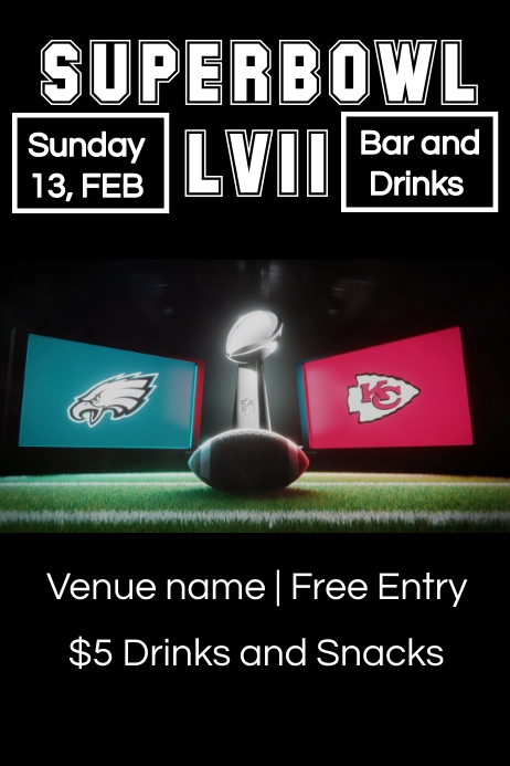 Bar and drinks superbowl (2) Template | PosterMyWall