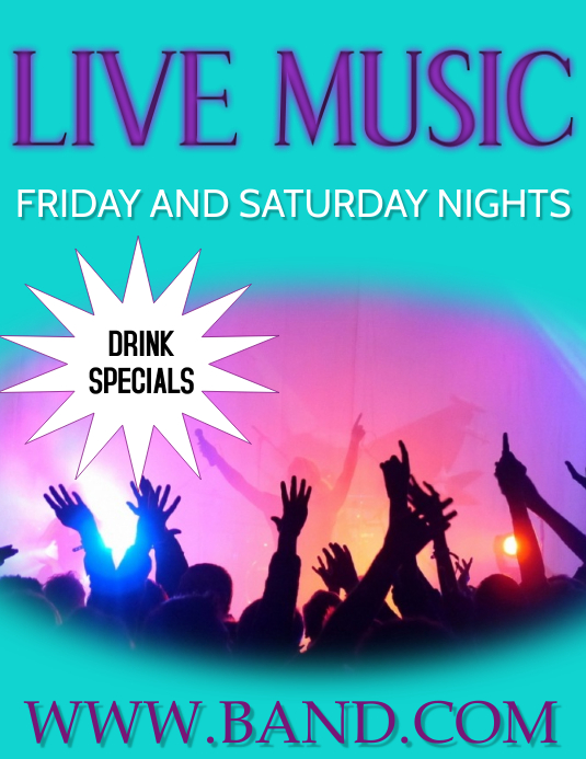 BAR BAND LIVE MUSIC BAR Template | PosterMyWall