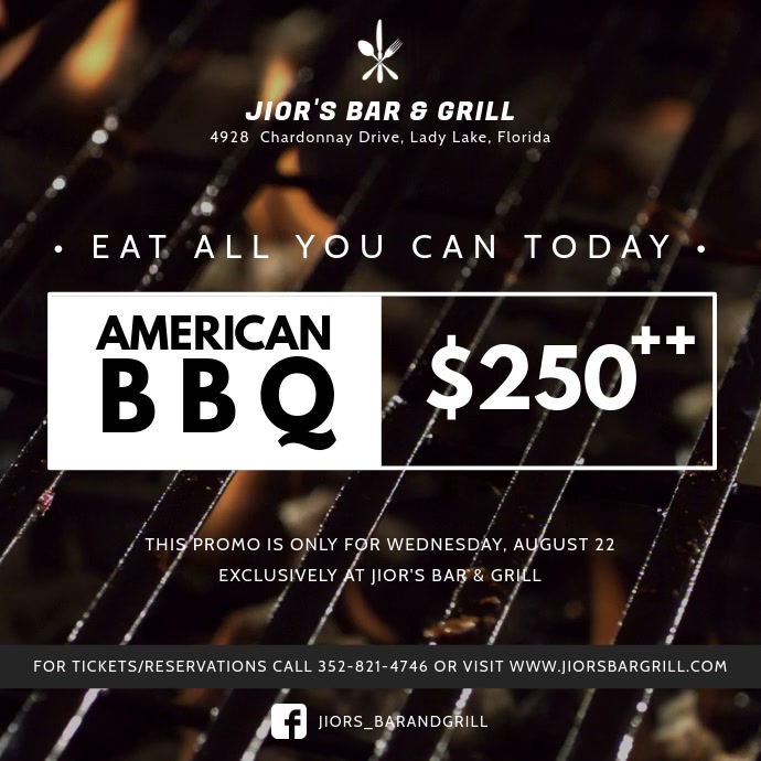 Bar Barbecue Deal Square Video Ad Template | PosterMyWall