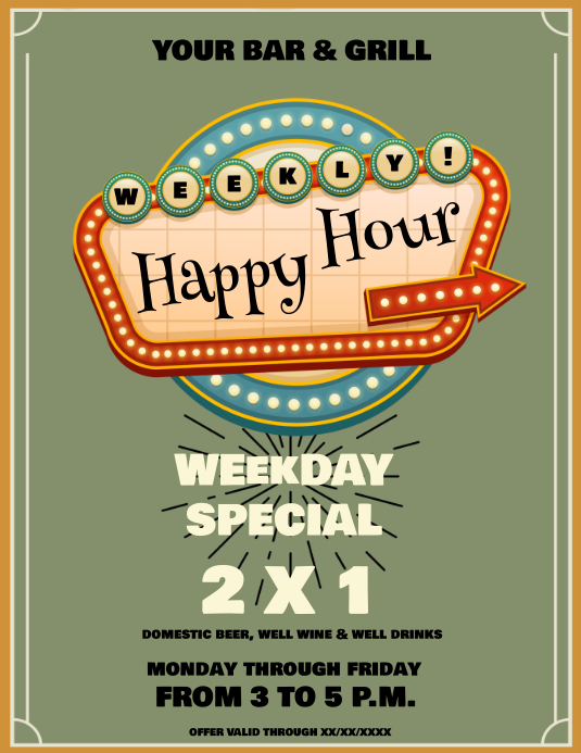 BAR Template | PosterMyWall