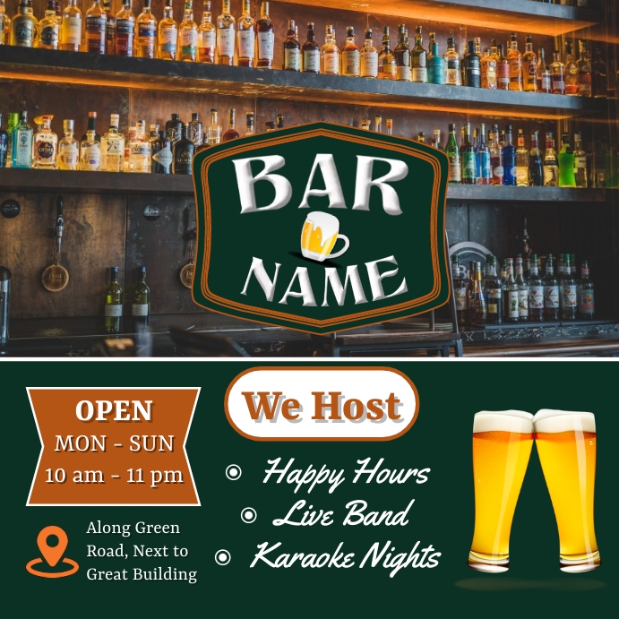 bar Template | PosterMyWall