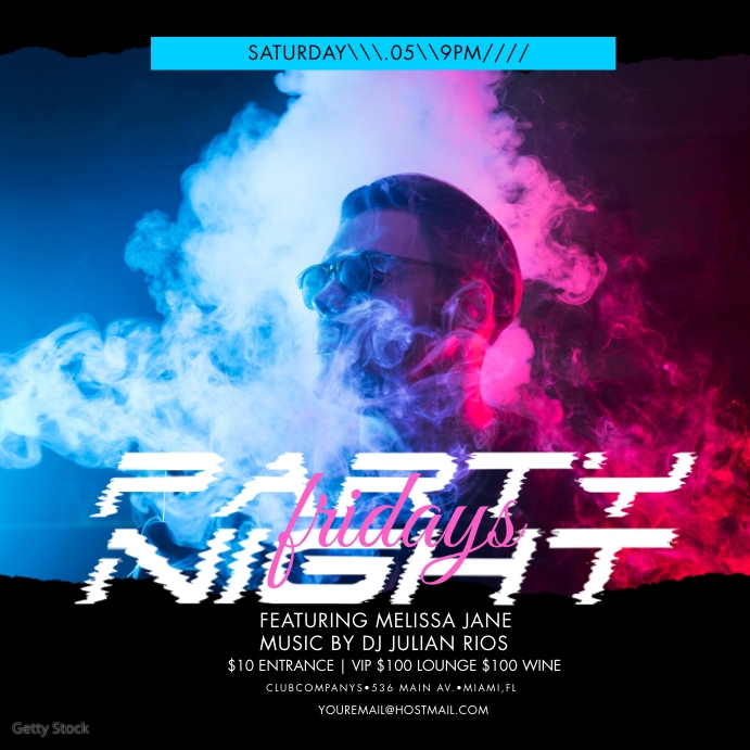 Bar Event Live DJ Club Flyer Party Club Templ Template | PosterMyWall