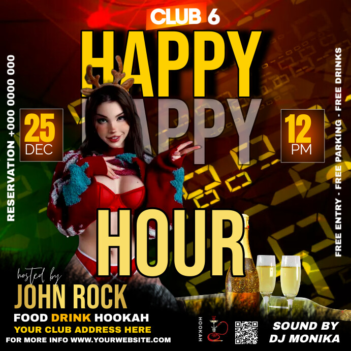 Bar flyer/happy hour Template | PosterMyWall