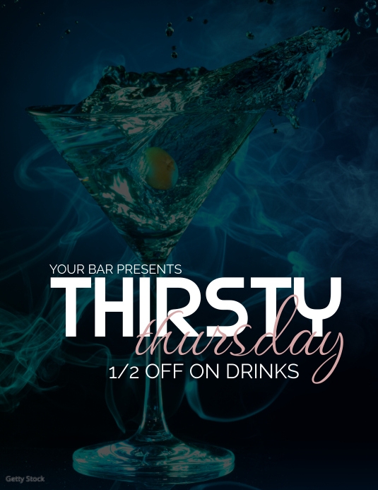 Plantilla de Bar Flyers Drinks Sale Templates | PosterMyWall