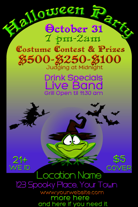 Bar Halloween Costume Contest Template | PosterMyWall