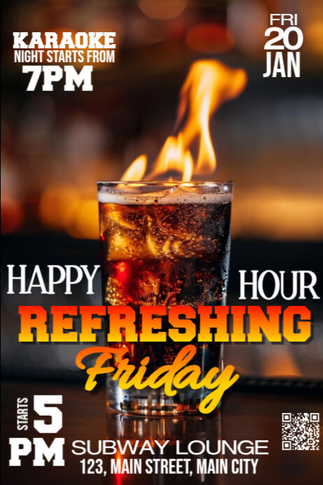 bar happy hour flyer Template | PosterMyWall