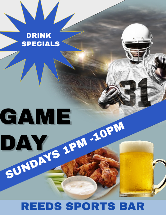 Copy of BAR HAPPY HOUR FOOTBALL | PosterMyWall