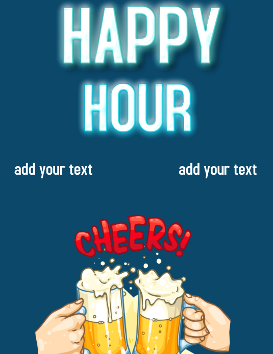 BAR HAPPY HOUR OPEN MIC EVENT PARTY Template | PosterMyWall
