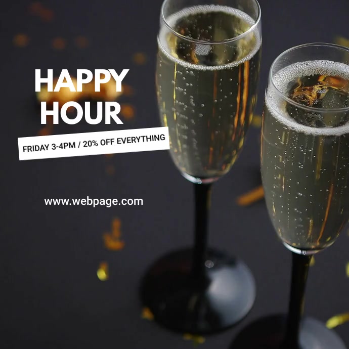 Bar Happy Hour Video Template | PosterMyWall