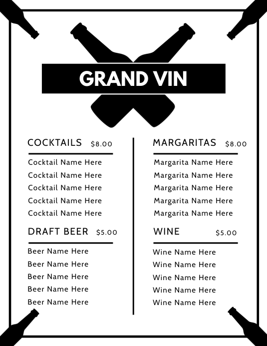 Copy of Bar Menu | PosterMyWall