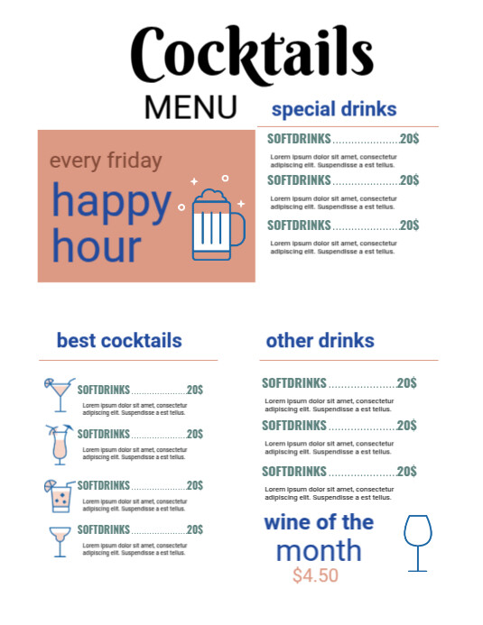 Copy of Bar Menu | PosterMyWall