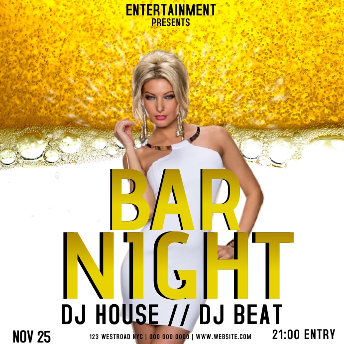 BAR PARTY NIGHT EVENT FLYER TEMPLATE FREE | PosterMyWall