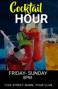 Happy Hour, Bar Flyer, Cocktail Party Template | PosterMyWall