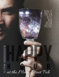 Bar Pub or Restaurant Happy Hour Flyer Ad Template | PosterMyWall