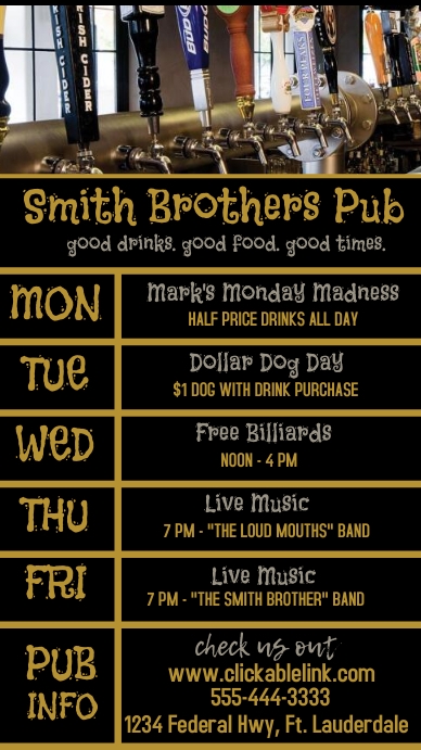 Copy of Bar Pub Restaurant Daily Specials | PosterMyWall