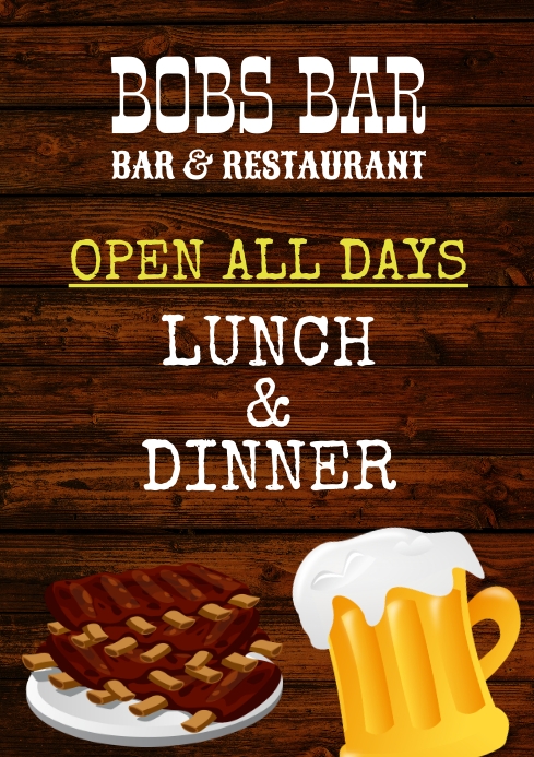 Copy of Bar restaurant ad | PosterMyWall