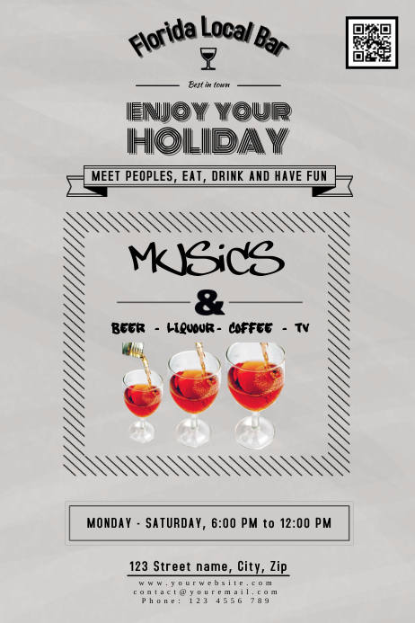 Light colored Bar and restaurant flyer - Great for local print (inkjet ...