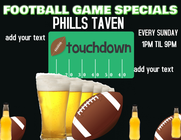 BAR SPORTS BAR FOOTBALL SUPER BOWL Template | PosterMyWall