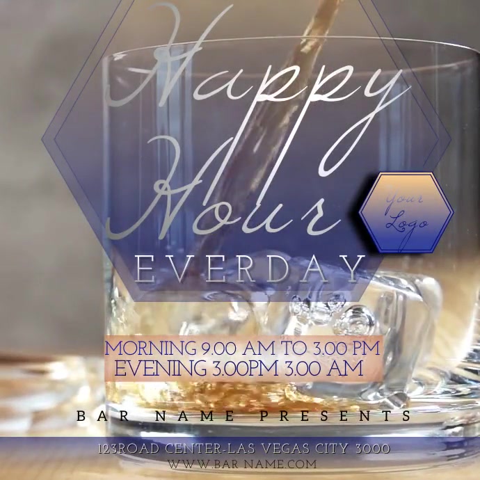 happy hour video templates | PosterMyWall