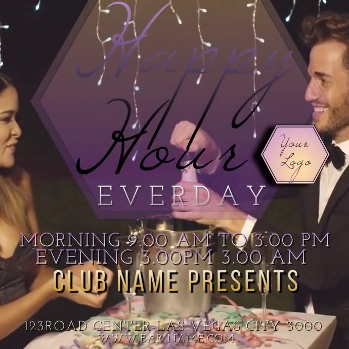 happy hour video templates | PosterMyWall